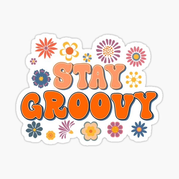 "Stay Groovy Beatnik" Sticker for Sale by WildAliceArt | Redbubble