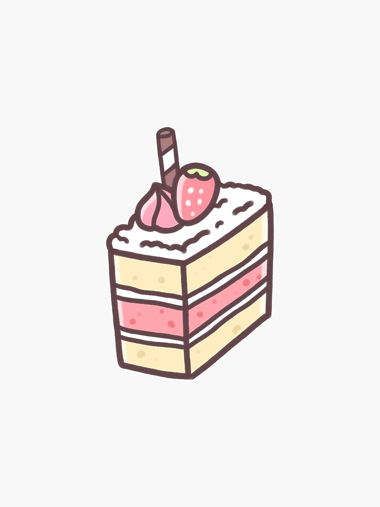 "Strawberry Cake " Sticker for Sale by crimsonBlush | Redbubble