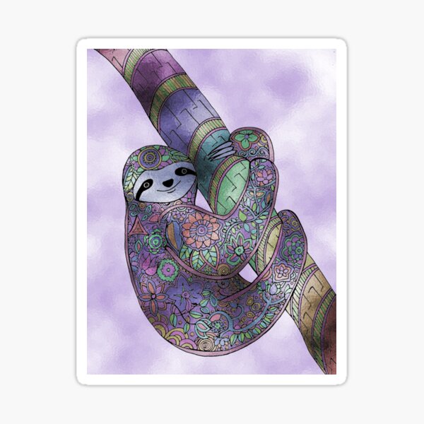 "Mosaic Sloth" Sticker by magicbyalexis | Redbubble
