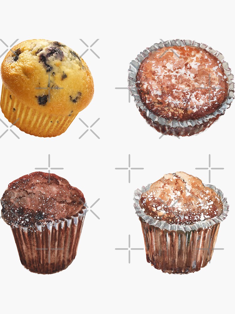 "Muffins sticker pack" Sticker for Sale by Itai Doshin | Redbubble