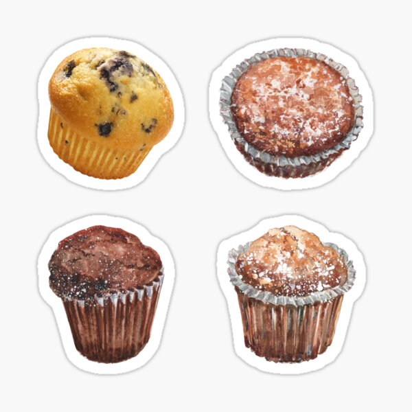 "Muffins sticker pack" Sticker for Sale by Itai Doshin | Redbubble