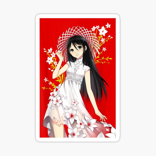 "Anime Girl Japanese Aesthetic Floral Waifu Otaku" Sticker for Sale by ...