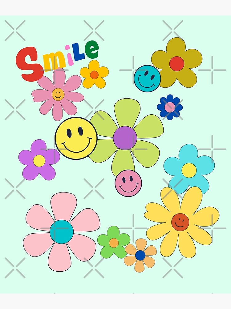"SMILE colorful flowers & smiley face" Poster for Sale by Colorful ...