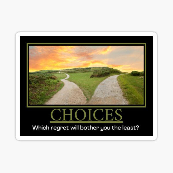 "Choices Demotivational Poster" Sticker for Sale by DesignsByDaddy ...