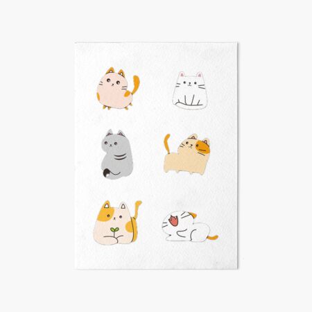 "Cute cats sticker pack" Art Board Print for Sale by StipeJ | Redbubble