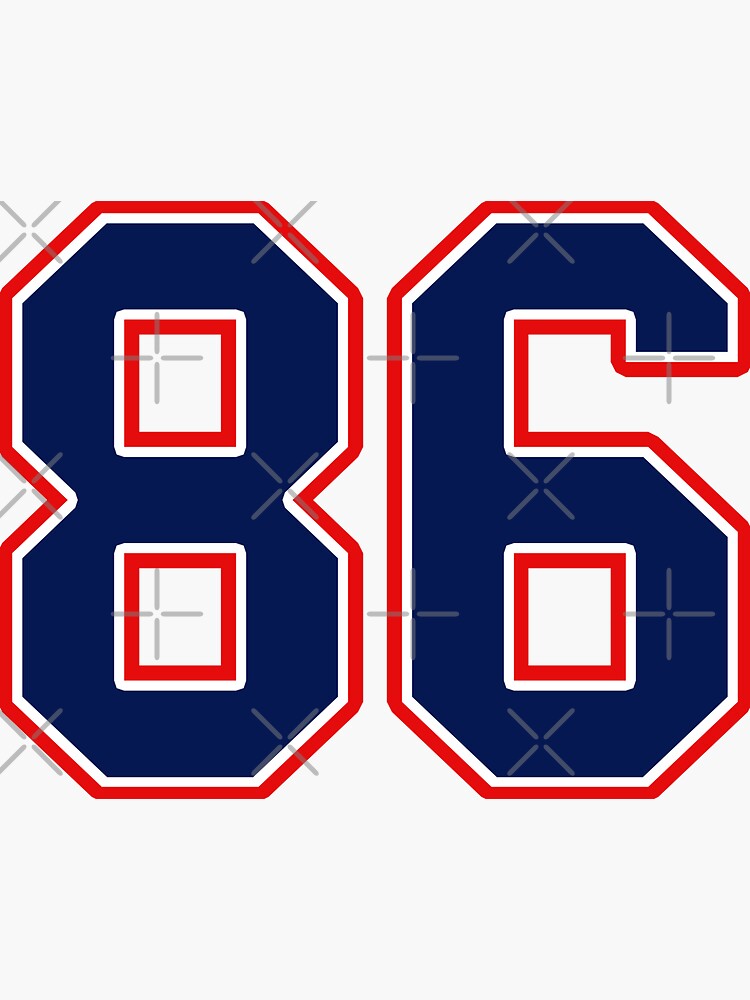 "Number Eighty Six 86 Sports Jersey" Sticker for Sale by MSBDesign ...