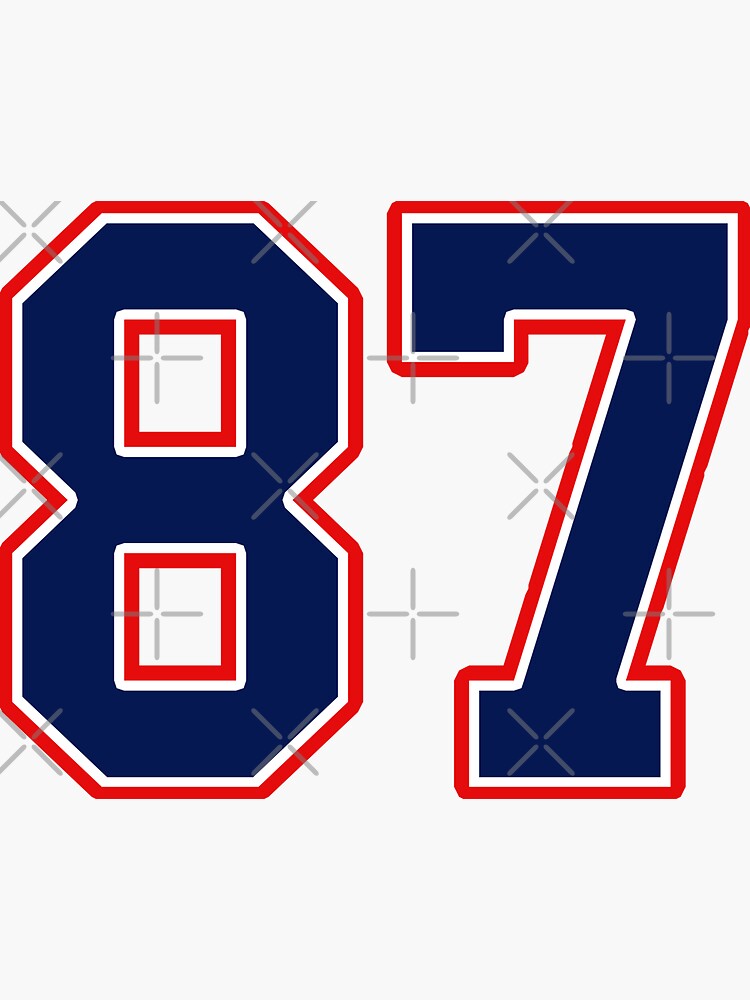 "Number Eighty Seven 87 Sports Jersey" Sticker for Sale by MSBDesign ...
