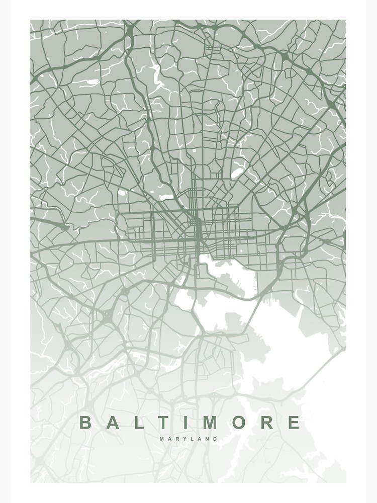 "Baltimore Map Art" Sticker for Sale by artymaps | Redbubble
