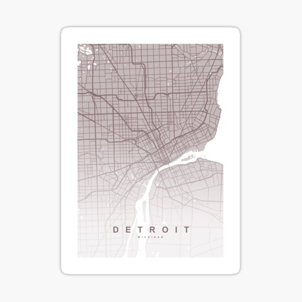 "Detroit Map Art" Sticker for Sale by artymaps | Redbubble