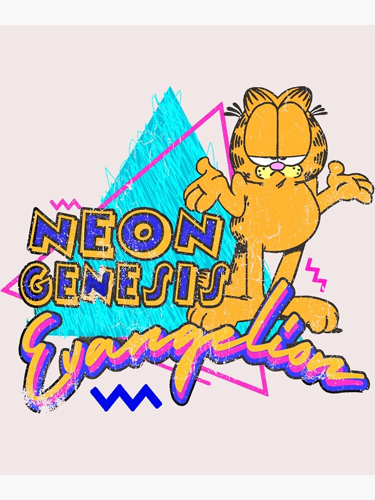 "Garfield-Neon Genesis Evangelion Vintage " Poster for Sale by ...
