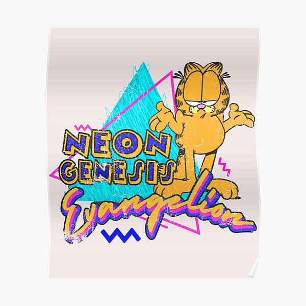 "Garfield-Neon Genesis Evangelion Vintage " Poster for Sale by ...
