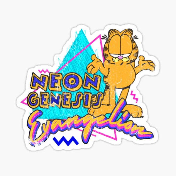"Garfield-Neon Genesis Evangelion Vintage " Sticker for Sale by ...