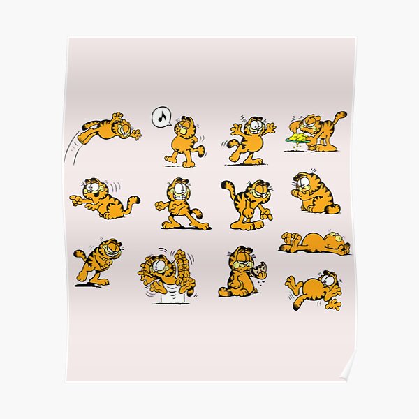 "The Many Moods of Garfield Series 1 " Poster for Sale by NiyaHolderDD ...