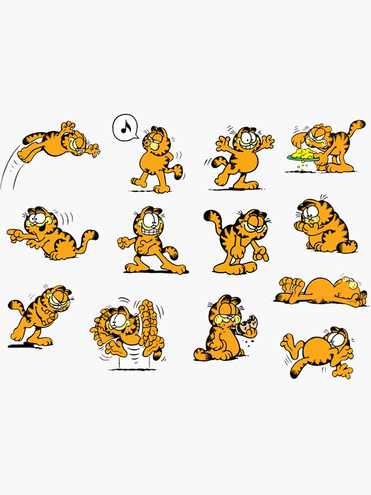 "The Many Moods of Garfield Series 1 " Sticker for Sale by NiyaHolderDD ...