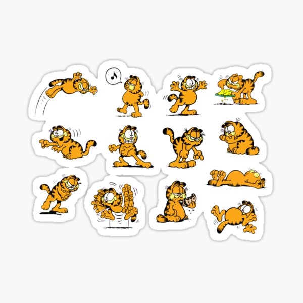 "The Many Moods of Garfield Series 1 " Sticker for Sale by NiyaHolderDD ...