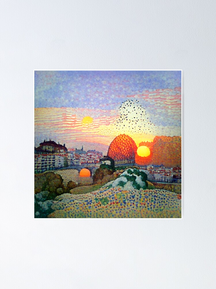 "Sunrise Pointillism Art" Poster for Sale by SubhranilDhar | Redbubble