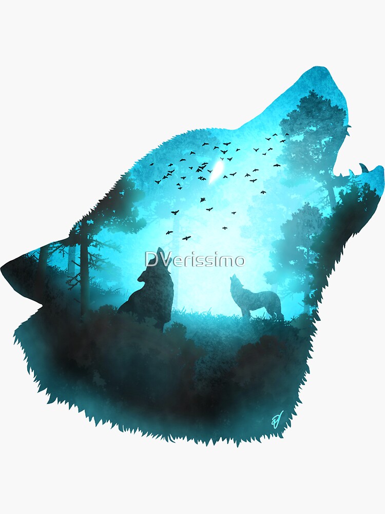 "Blue Wolf" Sticker for Sale by DVerissimo | Redbubble