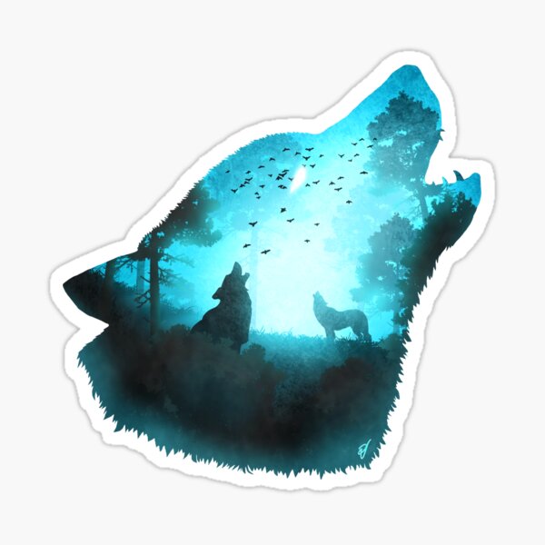 "Blue Wolf" Sticker for Sale by DVerissimo | Redbubble