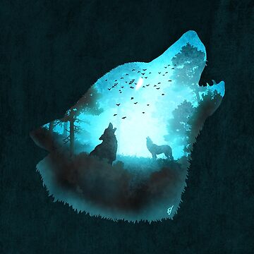 "Blue Wolf" Sticker for Sale by DVerissimo | Redbubble