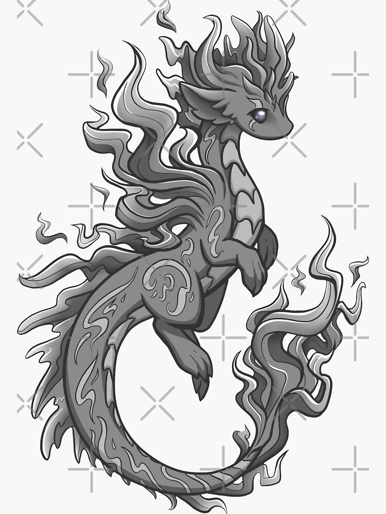 "Smoke Dragon" Sticker for Sale by bgolins | Redbubble