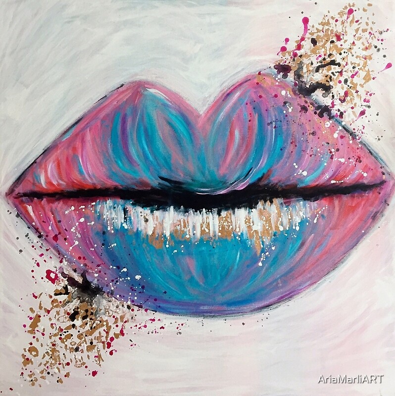 "Cotton Candy Lips Art " by AriaMarliART | Redbubble