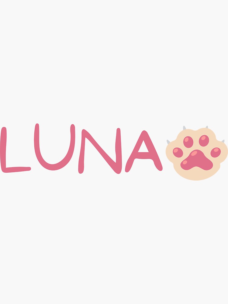 "Luna - Cat Name " Sticker for Sale by Name-Bubble | Redbubble