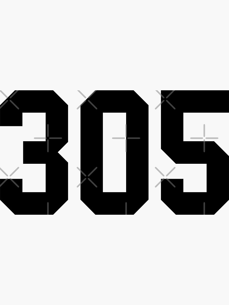 "305" Sticker for Sale by MadEDesigns | Redbubble