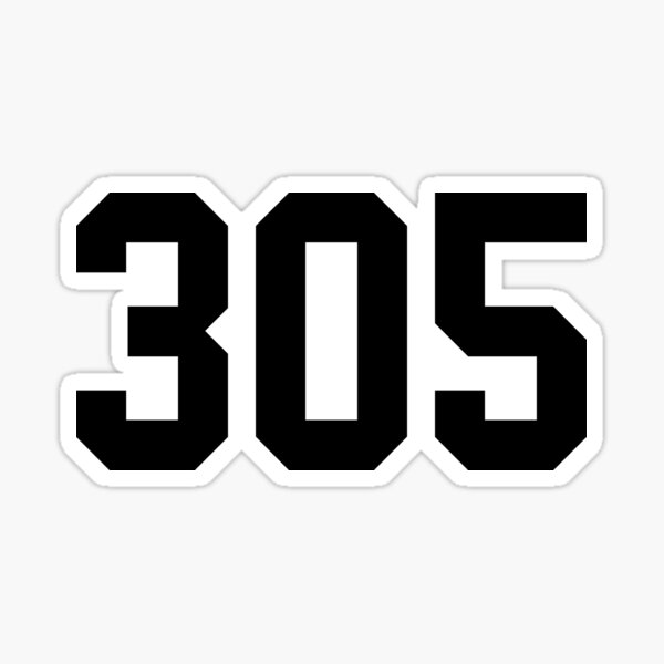 "305" Sticker for Sale by MadEDesigns | Redbubble