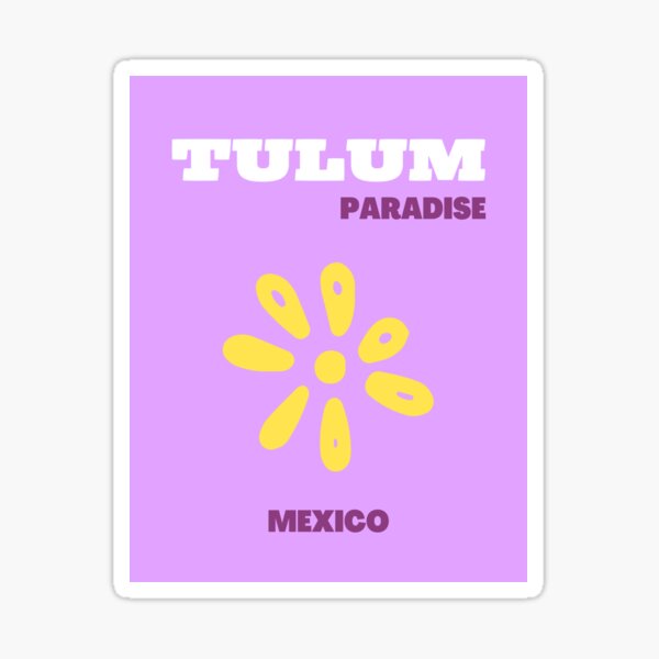 "Tulum, Mexico, Preppy, Lilac, Purple" Sticker for Sale by ...