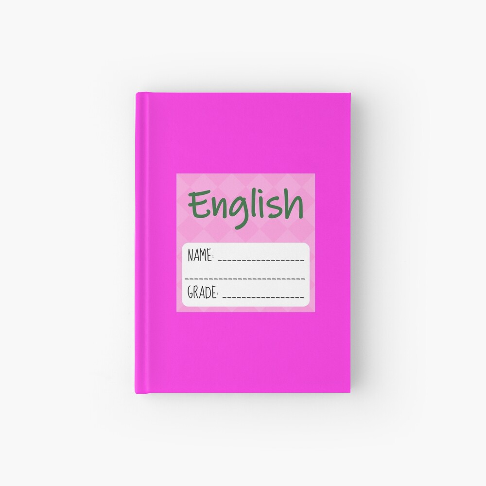 "English notebook labels for school - pink " Sticker for Sale by ...