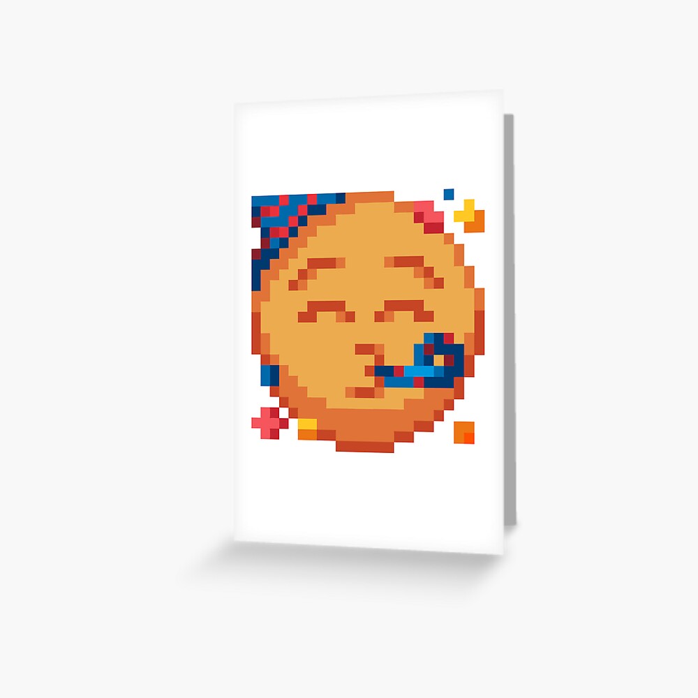 "Pixel art party emoji" Greeting Card for Sale by Bitfoundry | Redbubble