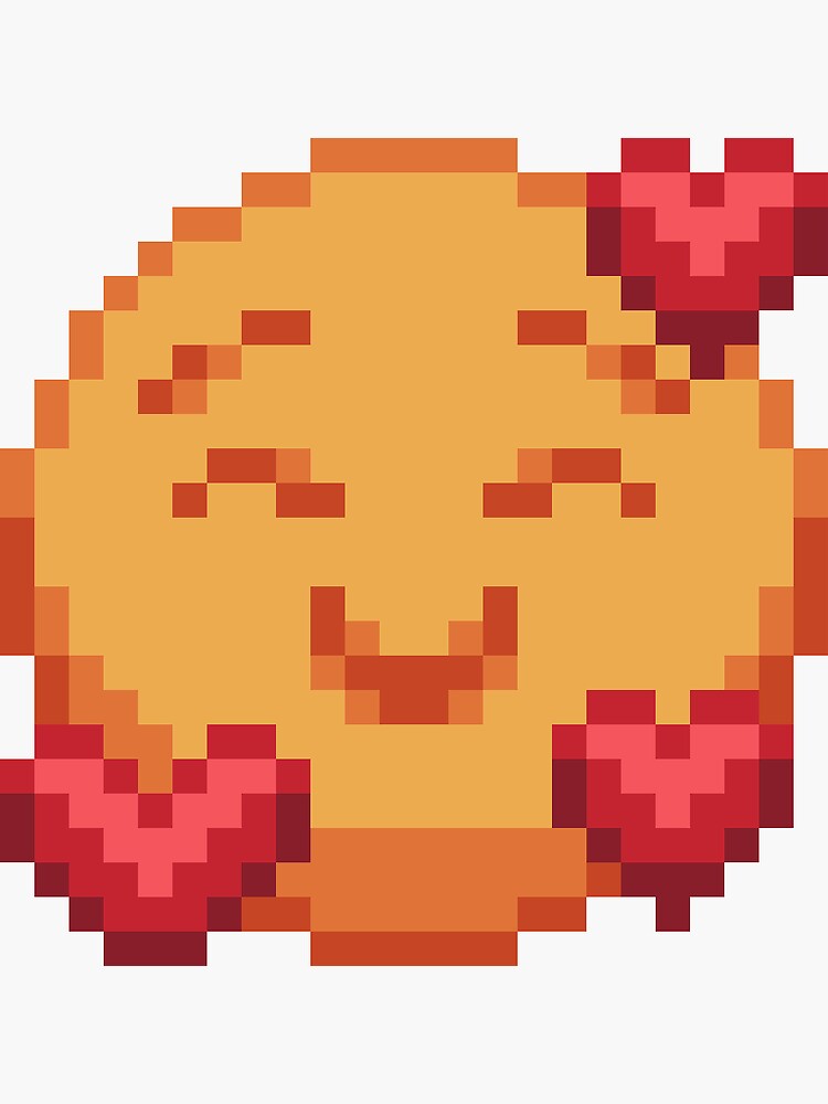 "Pixel art in love emoji" Sticker for Sale by Bitfoundry | Redbubble
