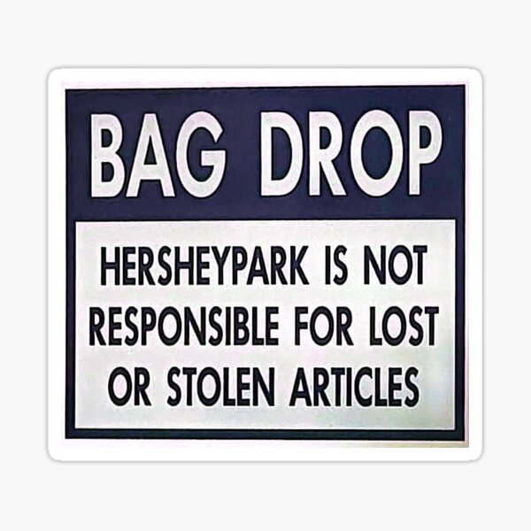 "Hersheypark Bag Drop" Sticker for Sale by zkhiggin1 | Redbubble
