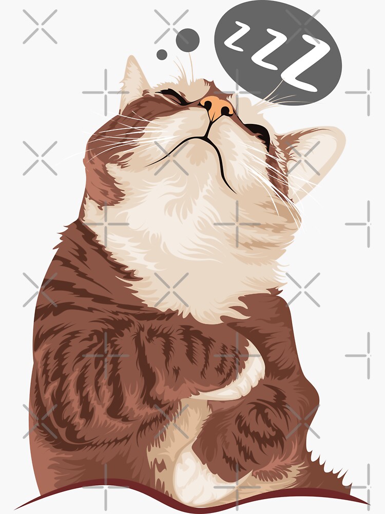 "Sleeping Cat zzZ" Sticker for Sale by NTRO-DISIGN | Redbubble