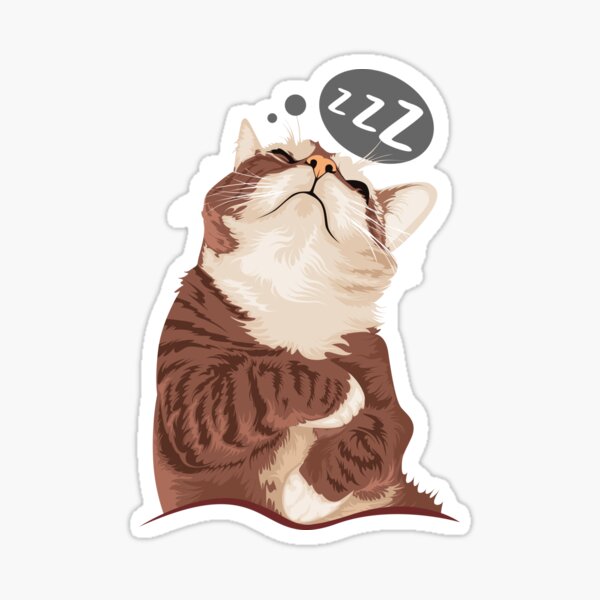 "Sleeping Cat zzZ" Sticker for Sale by NTRO-DISIGN | Redbubble