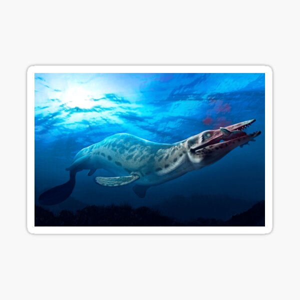 "Mosasaur With Prey Poster" Sticker for Sale by mcdunnburryv | Redbubble