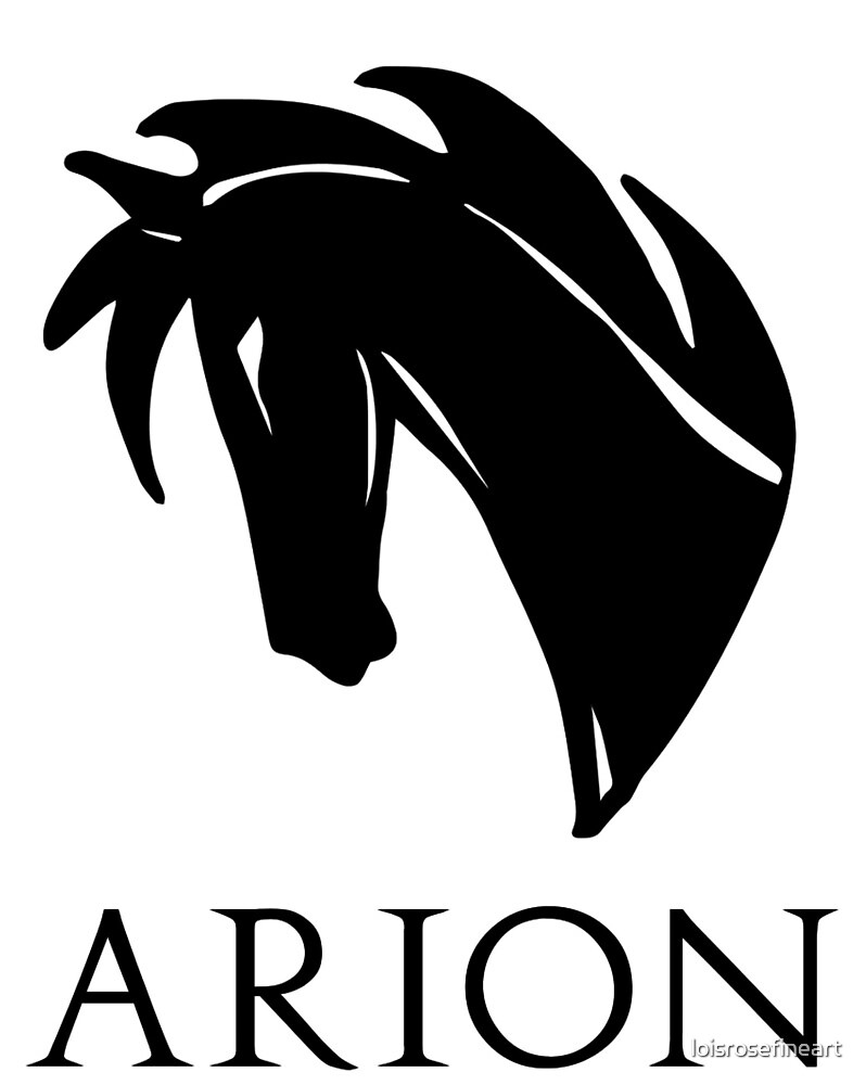 "Arion Black Greek Horse Head Logo" by loisrosefineart | Redbubble