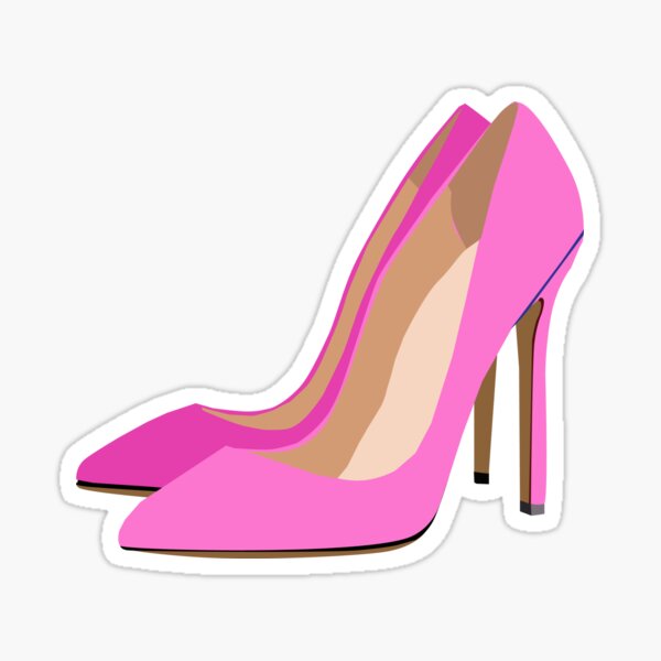" Fashion illustration. High heel pink shoes." Sticker for Sale by ...