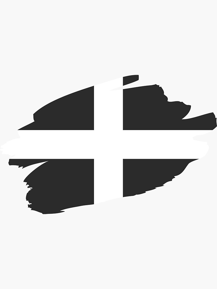 "Cornish flag brush stroke" Sticker for Sale by CornishPanda | Redbubble