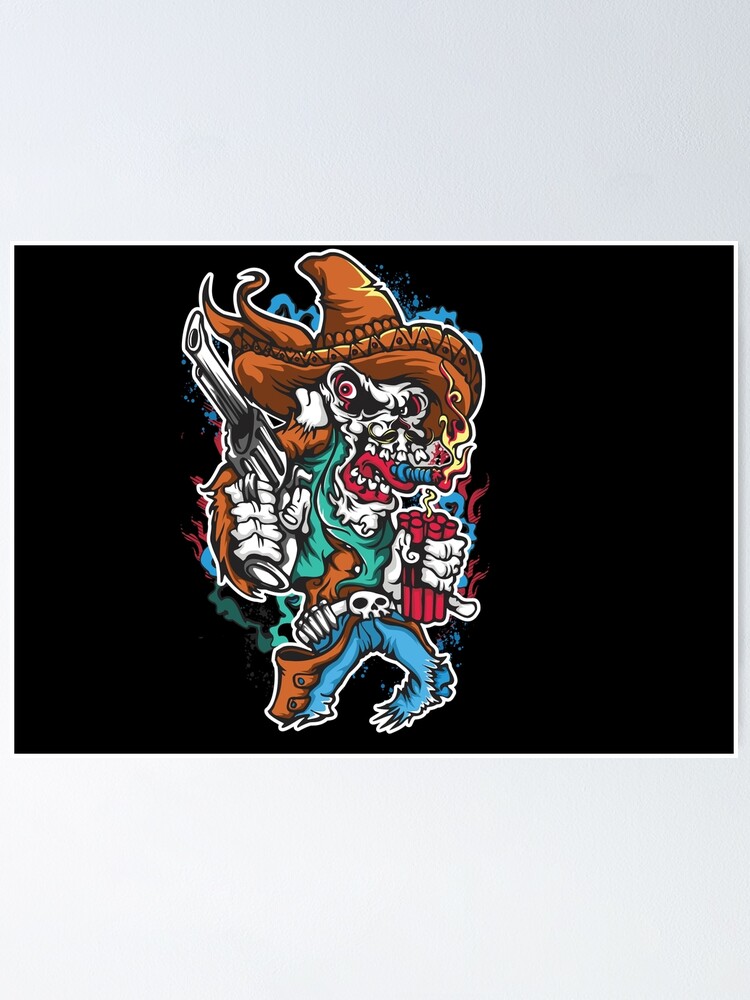 "Annoyed Gangster Bandit Zombie Monster" Poster for Sale by lordyswiss ...