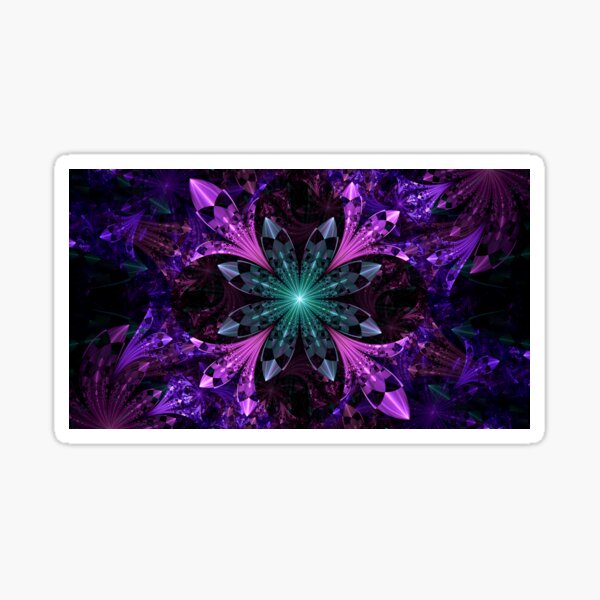 "Royal Fragmented Flower Fractal Artwork" Sticker for Sale by ...