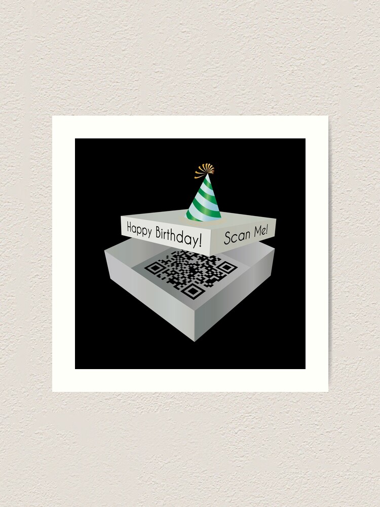 "Happy Birthday The Office animated link QR Code Hat" Art Print for ...