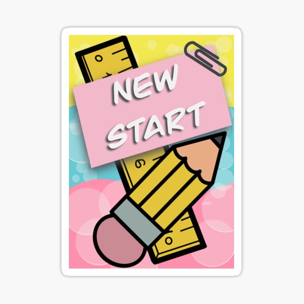 "New start" Sticker for Sale by Dinablal | Redbubble