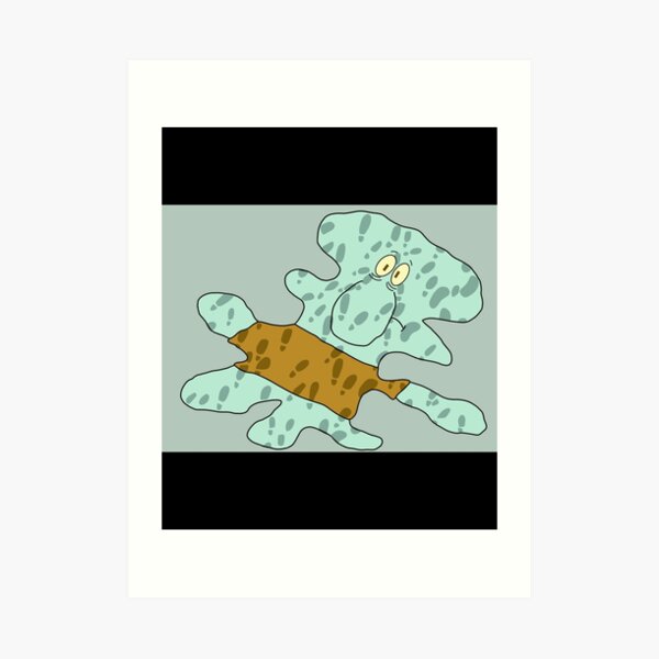 "Flattened Squidward - Spongebob Squarepants Poster" Art Print for Sale ...