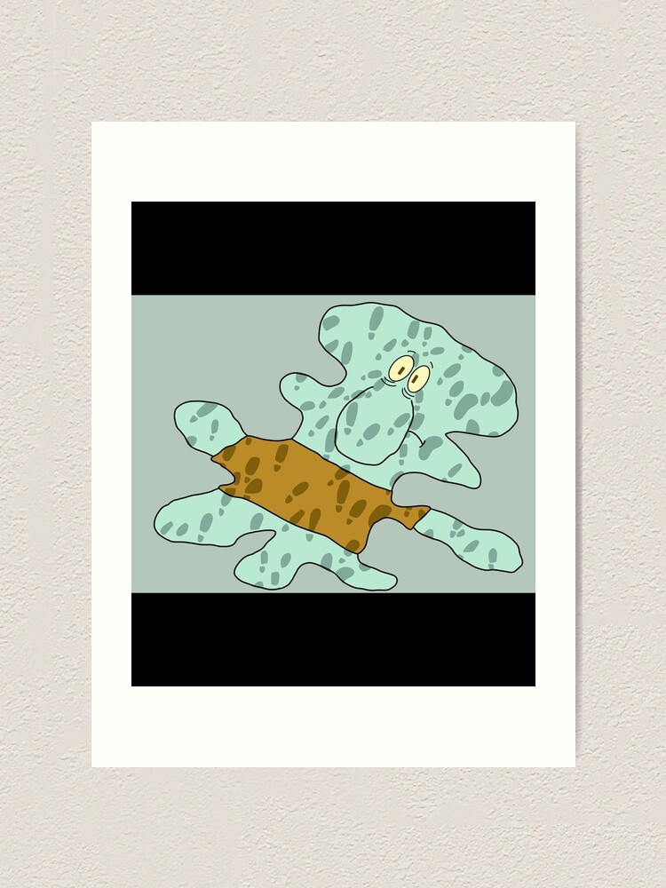 "Flattened Squidward - Spongebob Squarepants Poster" Art Print for Sale ...