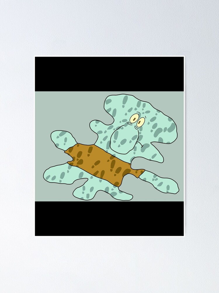 "Flattened Squidward - Spongebob Squarepants Poster" Poster for Sale by ...