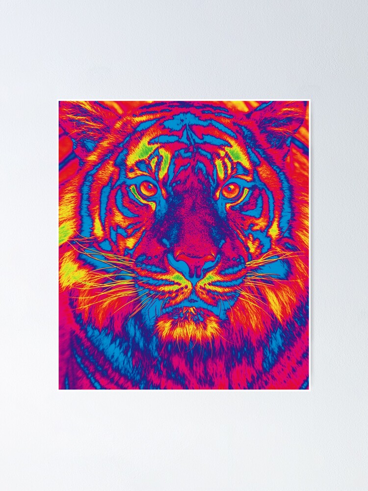 "Trippy Tiger" Poster by PatternsofLife | Redbubble