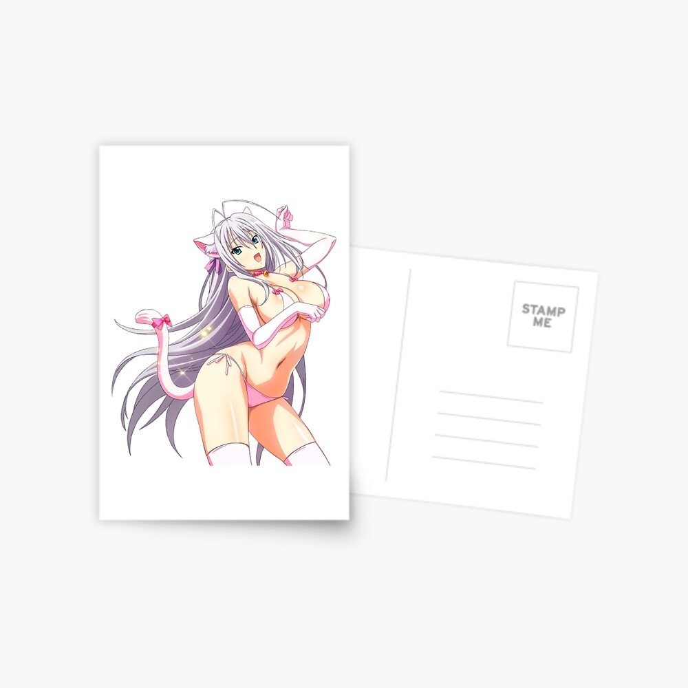 "Lewd Rossweisse Neko Hot Boobs Cute Cat Tits (High School DxD Sexy Ecchi Hentai Girl)" Postcard ...