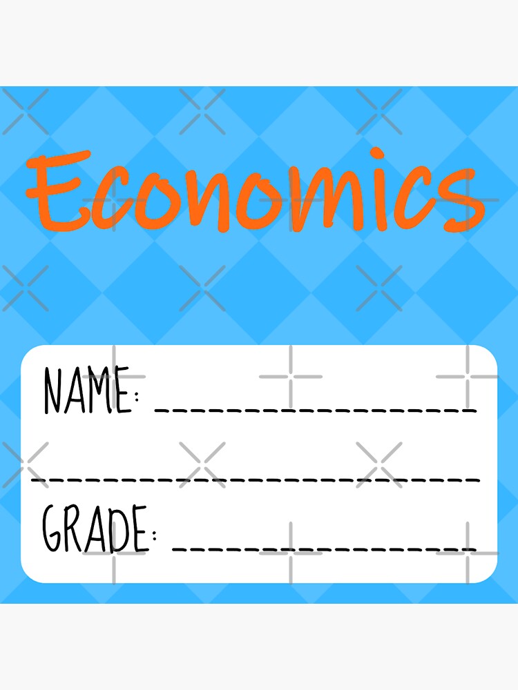 "Economics notebook labels for school - blue" Sticker for Sale by ...