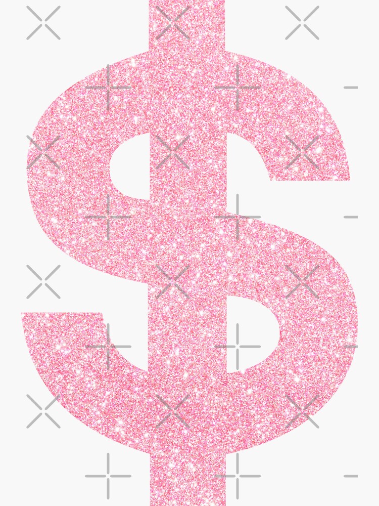 "baby pink glitter dollar sign" Sticker for Sale by kosmos11 | Redbubble